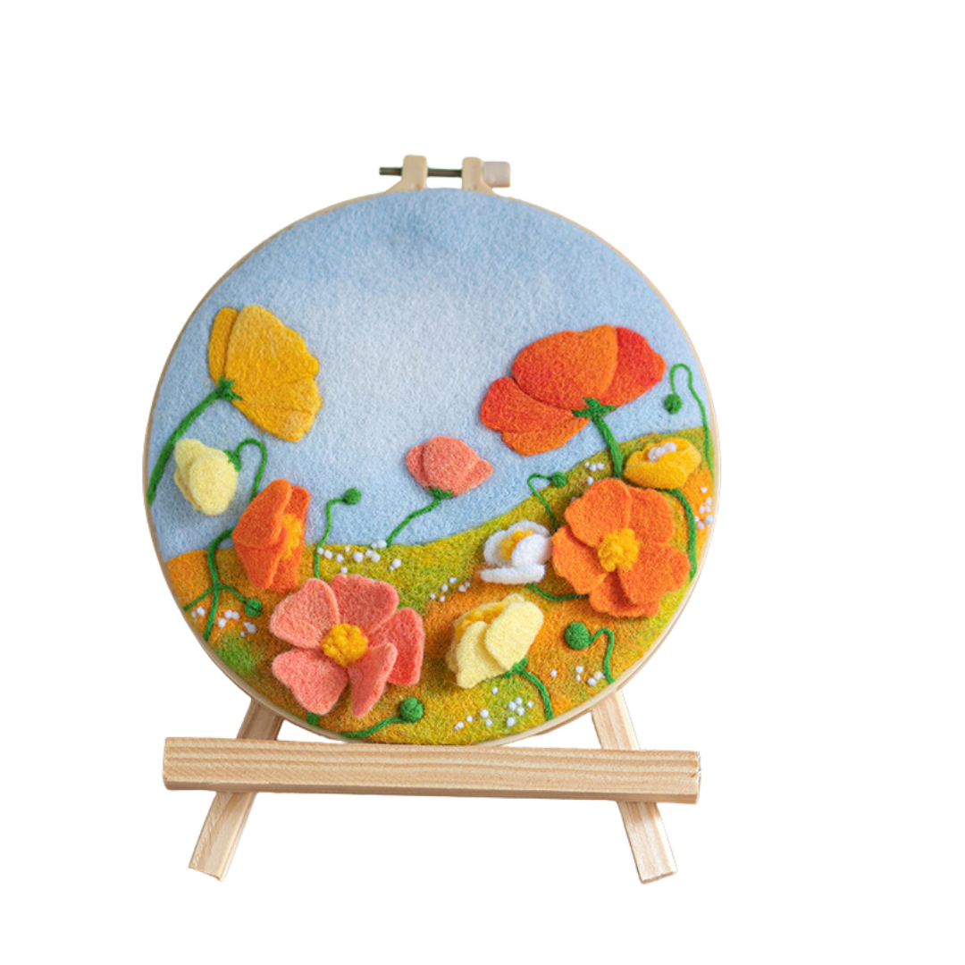 DIY Wool Painting Embroidery Flower Frame – Sourcing Magic